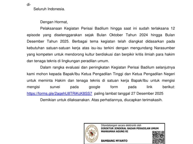 Badilum Evaluasi Peningkatan Program Perisai, Ayo Berpartisipasi Isi ...